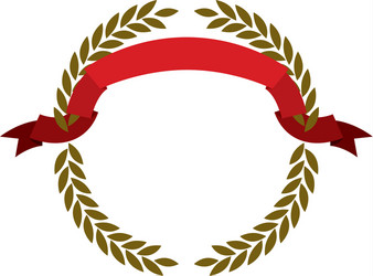 Golden olive branches forming a circle with red Vector Image