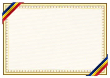 Border made with romania national colors Vector Image