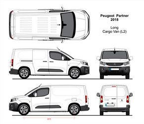 Peugeot rifter passenger van l2 2018-present Vector Image