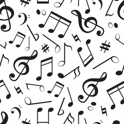 Hand drawn music notes seamless pattern design Vector Image