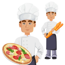 Handsome baker in professional uniform Royalty Free Vector
