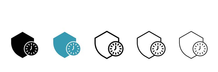 Long term protection icon set care and safety Vector Image