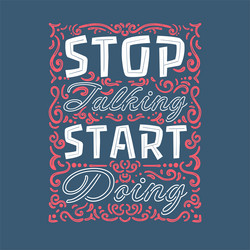 Stop thinking start doing yellow background Vector Image