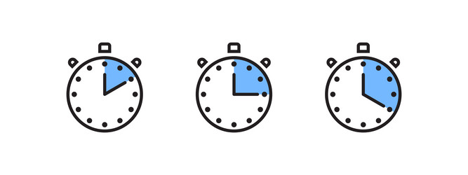 Timer icons cooking time symbols Royalty Free Vector Image