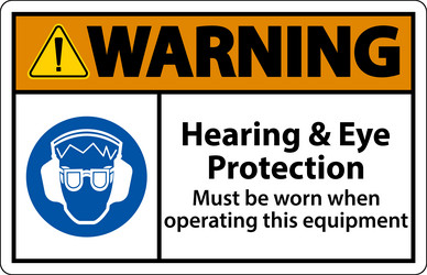 Warning wear gloves eye protection and face mask Vector Image