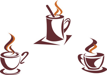 Coffee symbols and logos Royalty Free Vector Image