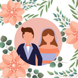 Bride avatar with wedding dress design Royalty Free Vector