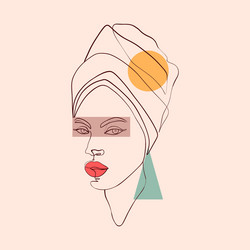 Minimal woman face Royalty Free Vector Image - VectorStock