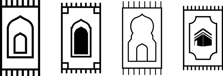 Prayer mat icon design template Royalty Free Vector Image
