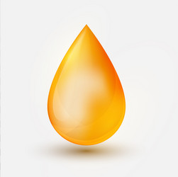 Golden oil drop isolated on light grey background Vector Image