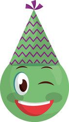 Smiley emoji party hat Royalty Free Vector Image