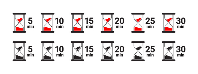Timer icons cooking time symbols Royalty Free Vector Image