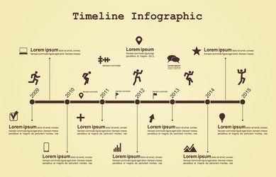 Retro timeline infographic design Royalty Free Vector Image