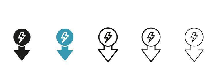 Low electricity consumption icon set reduce Vector Image