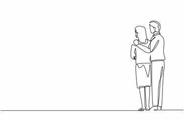 Continuous one line drawing back view relaxed Vector Image