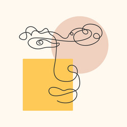 Human face one lineminimalist continuous portrait Vector Image