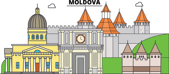 Moldova country infographic map in 3d Royalty Free Vector