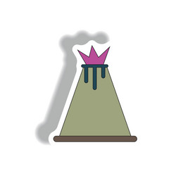 Volcano mountain top exploding sticker Royalty Free Vector