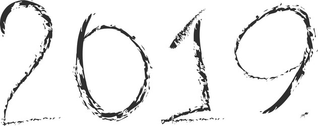 2019 text hand drawn in brush free style Vector Image