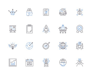 Future outline icons collection futurity foresee Vector Image