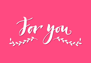 Hand drawn lettering miss you pink background Vector Image