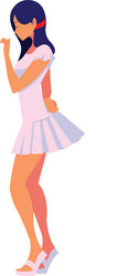 Beautiful woman character side view Royalty Free Vector