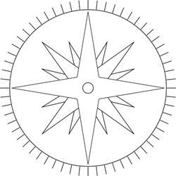 Compass rose - nautical chart travel equipment Vector Image