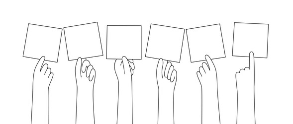 Empty banner in hand Royalty Free Vector Image