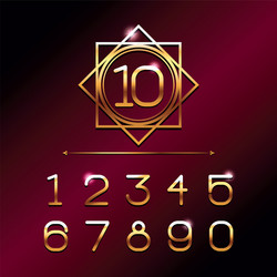 Gold vip letters alphabet Royalty Free Vector Image