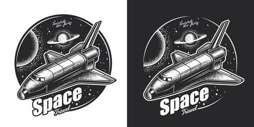 Space shuttle vintage style Royalty Free Vector Image