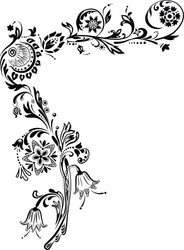 Daisy flowers corner pattern Royalty Free Vector Image