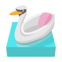 Mother swan and cygnet icon cartoon Royalty Free Vector