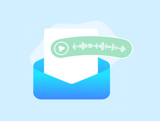 Voice message voicemail play hand holding Vector Image