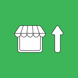 Icon concept stairs with key and arrow showing Vector Image