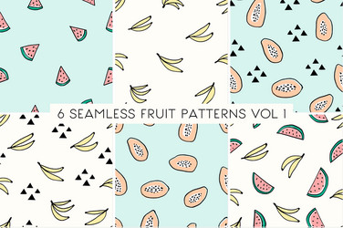 Seamless pattern with simple mosaic fruits Vector Image