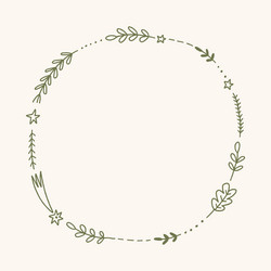 Floral frame or wreath goblincore witchcore Vector Image