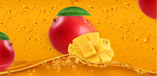 Realistic ripe cube sliced mango fruit Royalty Free Vector Realistic ripe cube sliced mango fruit Royalty Free Vector