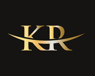 Kr logo design initial letter Royalty Free Vector Image