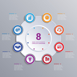 Semicircle template infographic 8 positions Vector Image