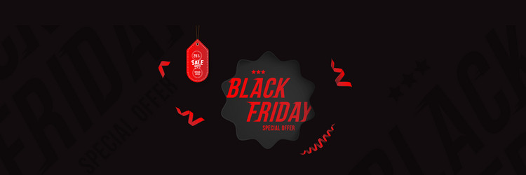 Black friday 25 off discount long poster format Vector Image