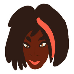 Female face sticker handdrawn Royalty Free Vector Image