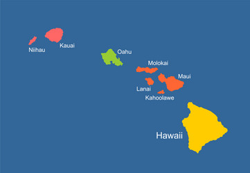 Hawaii map high detailed silhouette Royalty Free Vector