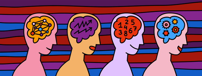 Human mind and experience diversity Royalty Free Vector