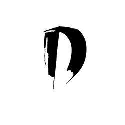 Letter d handwritten by dry brush rough strokes Vector Image