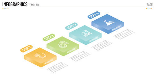 Rectangular isometric infographic for business Vector Image