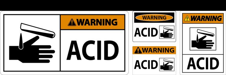 Safety first acid sign on white background Vector Image