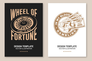 Wheel of fortune poster design with two dice Vector Image