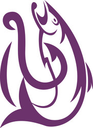 Cichlid fish in a circle fish logo design Vector Image