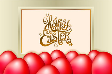 Happy easter red egg on white background Vector Image