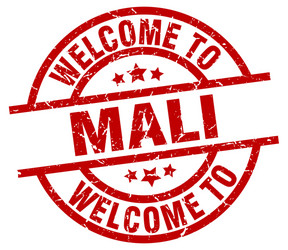 Welcome to mali red round vintage stamp Royalty Free Vector
